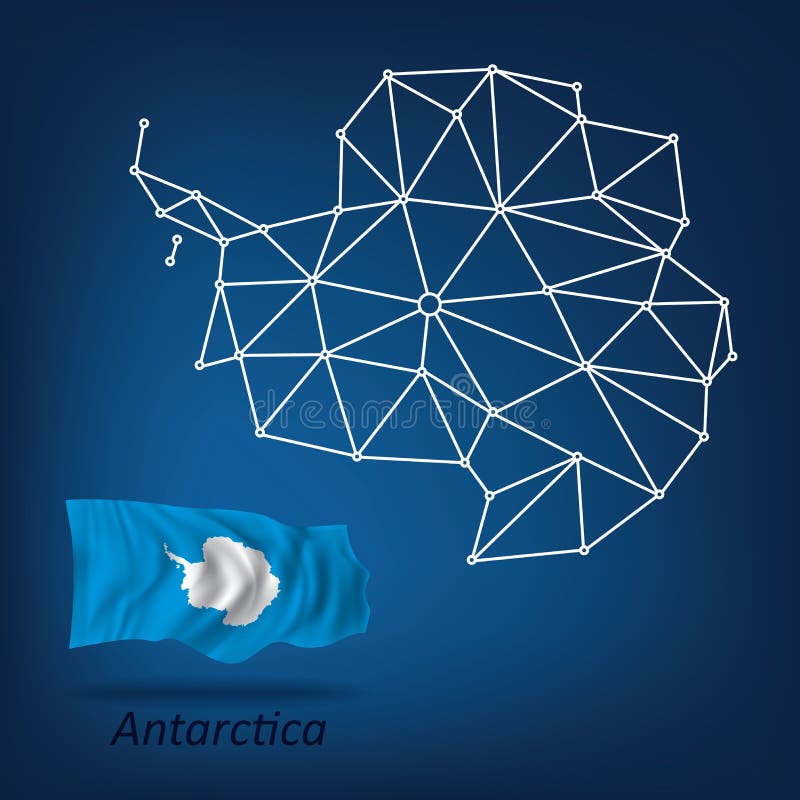 Abstract map of Antarctica stock vector. Illustration of cartography ...