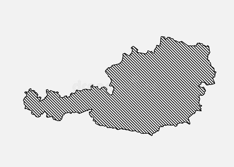 Abstract Map Austria, Parallel Grey Lines Stock Vector - Illustration ...