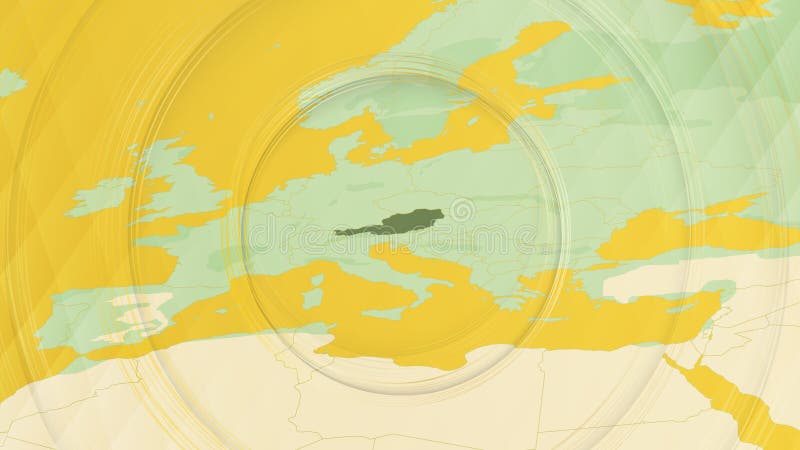 Abstract Map of Austria and Surrounding Regions with Circular Patterns ...