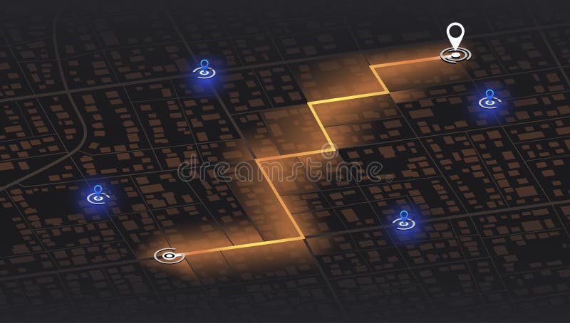 Futuristic Route Dashboard GPS Map Tracking: Cutting-edge Technology ...