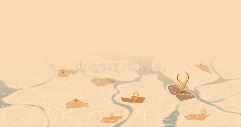 Navigation Pin. Abstract Lines Geometric Shapes, Cartographic Texture ...