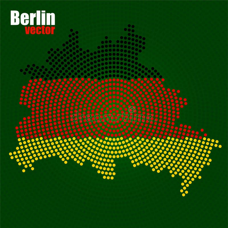 Abstract Map Berlin of Radial Dots with Flag Germany Inside Stock ...