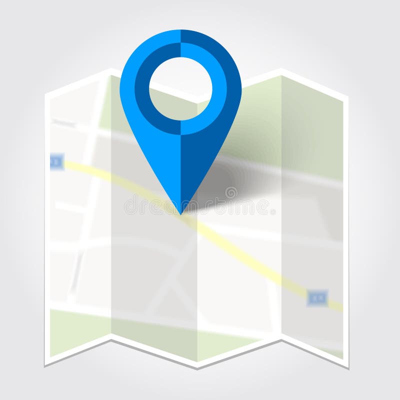 Abstract Map and Blue Map Marker Stock Vector - Illustration of ...