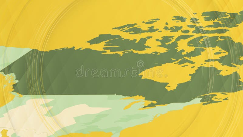 Abstract Map of Canada and Surrounding Regions with Circular Patterns ...