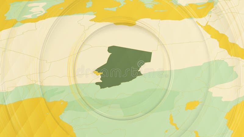 Abstract Map of Chad and Surrounding Regions with Circular Patterns ...