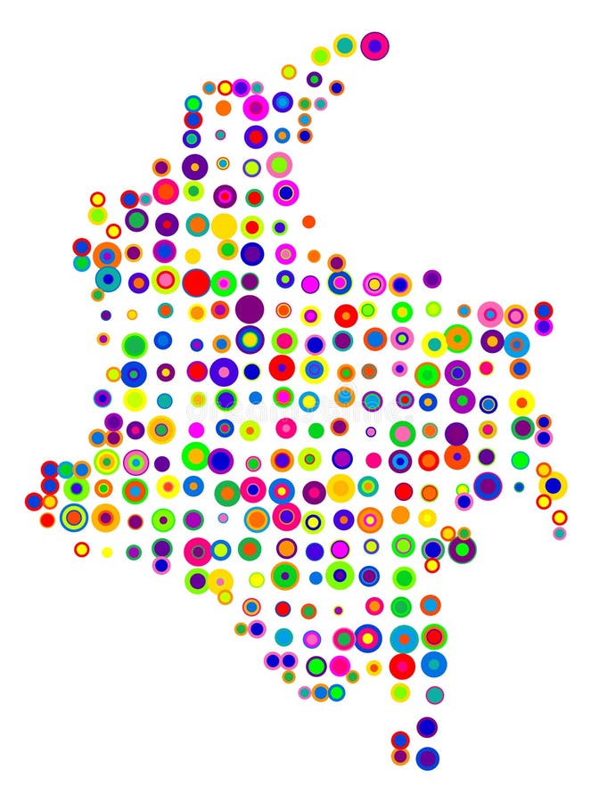 Abstract map of Colombia stock vector. Illustration of dotted - 320478513