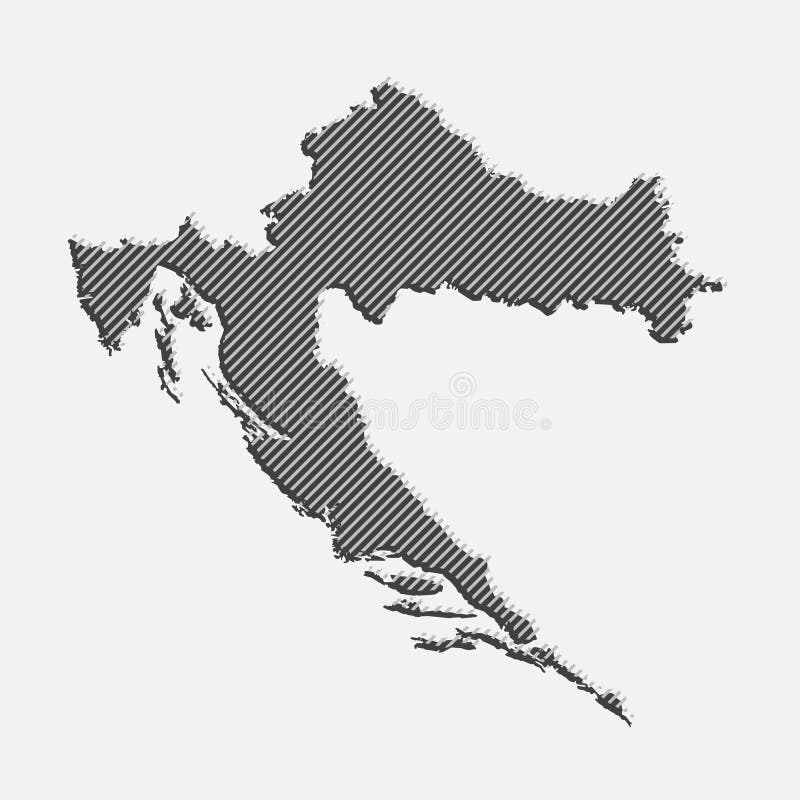 Abstract Map Croatia, Parallel Grey Lines Stock Vector - Illustration ...