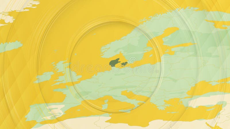Abstract Map of Denmark and Surrounding Regions with Circular Patterns ...