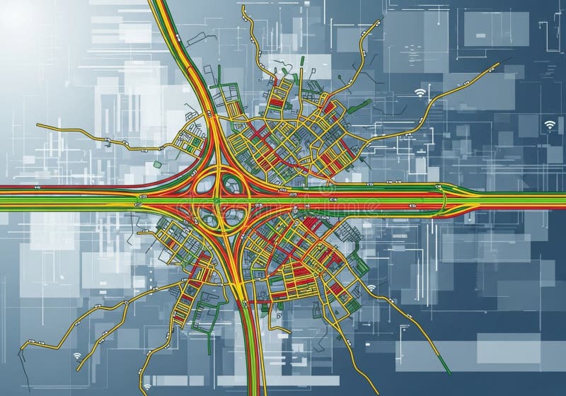 Complex Intersection Map Stock Illustrations – 156 Complex Intersection ...