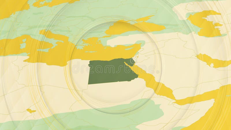 Abstract Map of Egypt and Surrounding Regions with Circular Patterns ...
