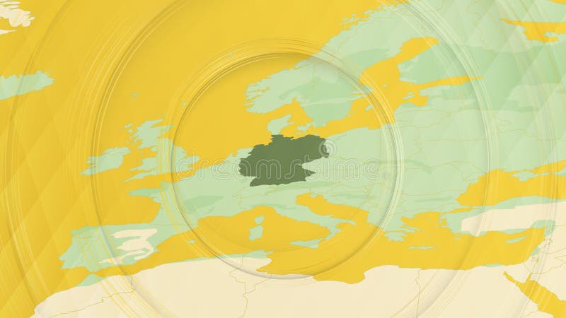 Abstract Map of Germany and Surrounding Regions with Circular Patterns ...