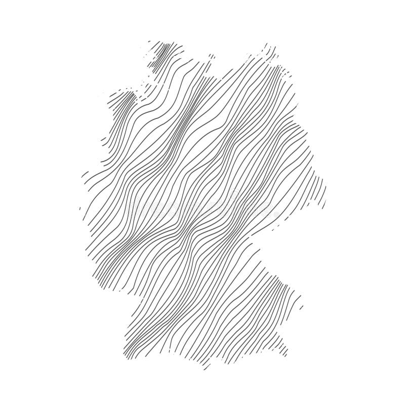 Abstract Map of Germany - Vector Illustration of Striped Map Stock ...