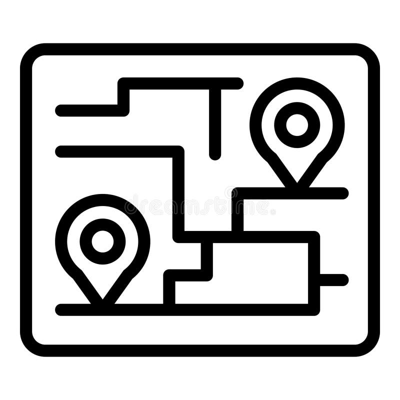 Abstract Map with Gps Pins Icon Stock Vector - Illustration of design ...