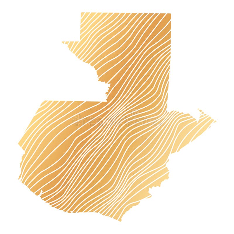 Abstract Map of Guatemala - Vector Illustration of Striped Gold Colored ...