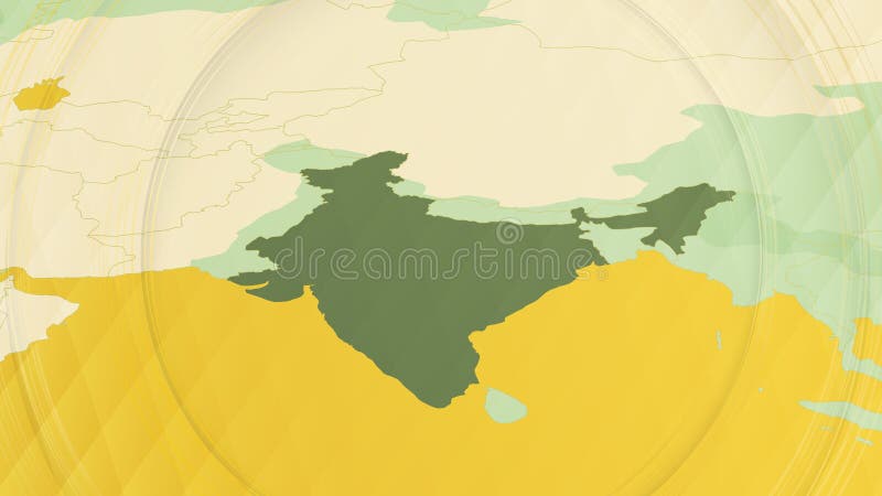 Abstract Map of India and Surrounding Regions with Circular Patterns ...