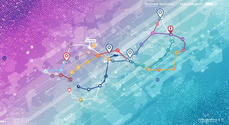 Abstract Map with Interconnected Pathways Resembling a Transit System ...