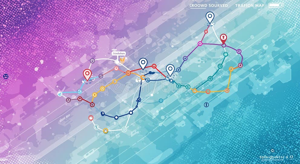 Abstract Map with Interconnected Pathways Resembling a Transit System ...