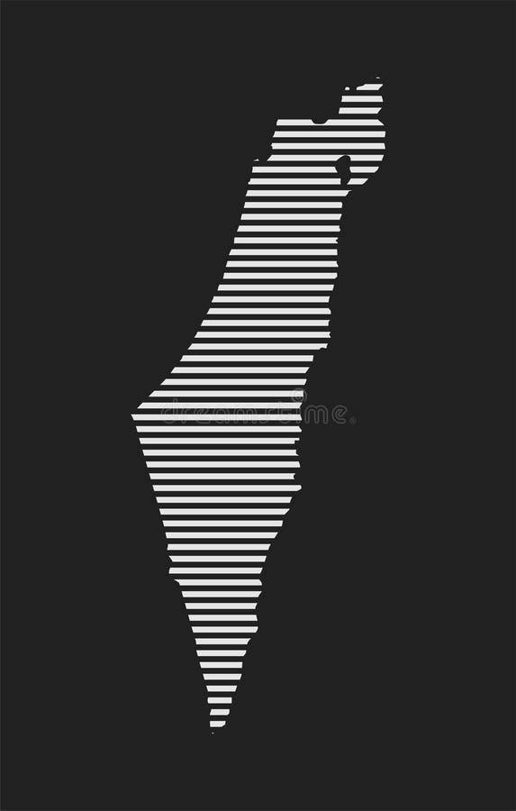 Abstract Map Israel, Parallel White Lines Stock Vector - Illustration ...