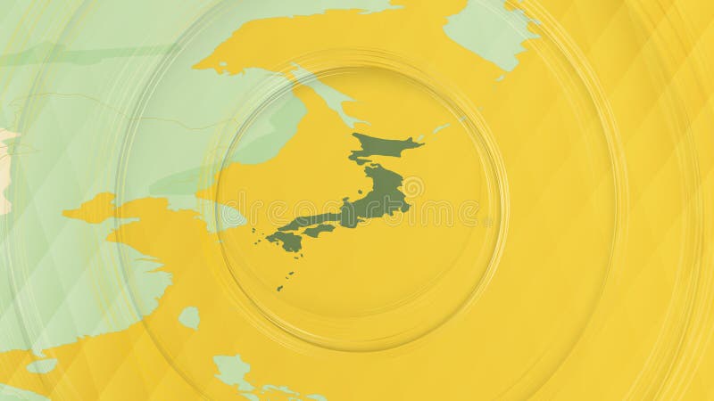 Abstract Map of Japan and Surrounding Regions with Circular Patterns ...