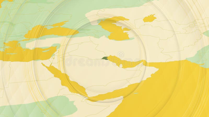 Abstract Map of Kuwait and Surrounding Regions with Circular Patterns ...