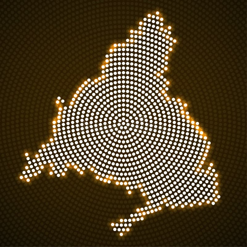 Abstract Map Madrid of Glowing Radial Dots Stock Vector - Illustration ...