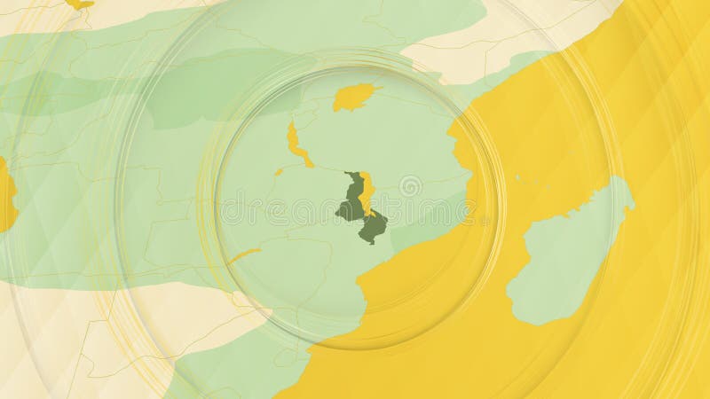 Abstract Map of Malawi and Surrounding Regions with Circular Patterns ...