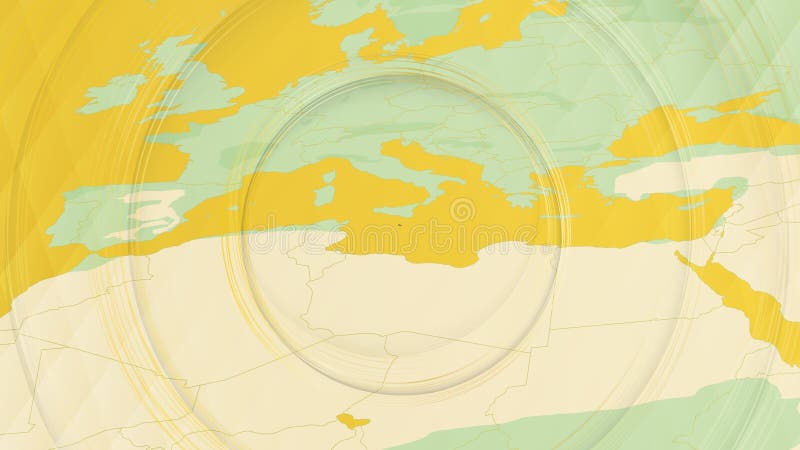 Abstract Map of Malta and Surrounding Regions with Circular Patterns ...