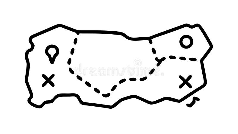 Abstract Map with X Marks, Hidden Treasure or Secret Locations, Vector ...