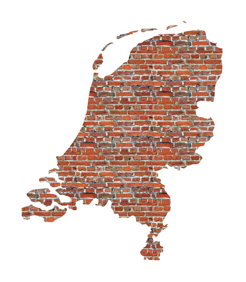 Map of Netherlands Designed As a Brick Wall Stock Illustration ...