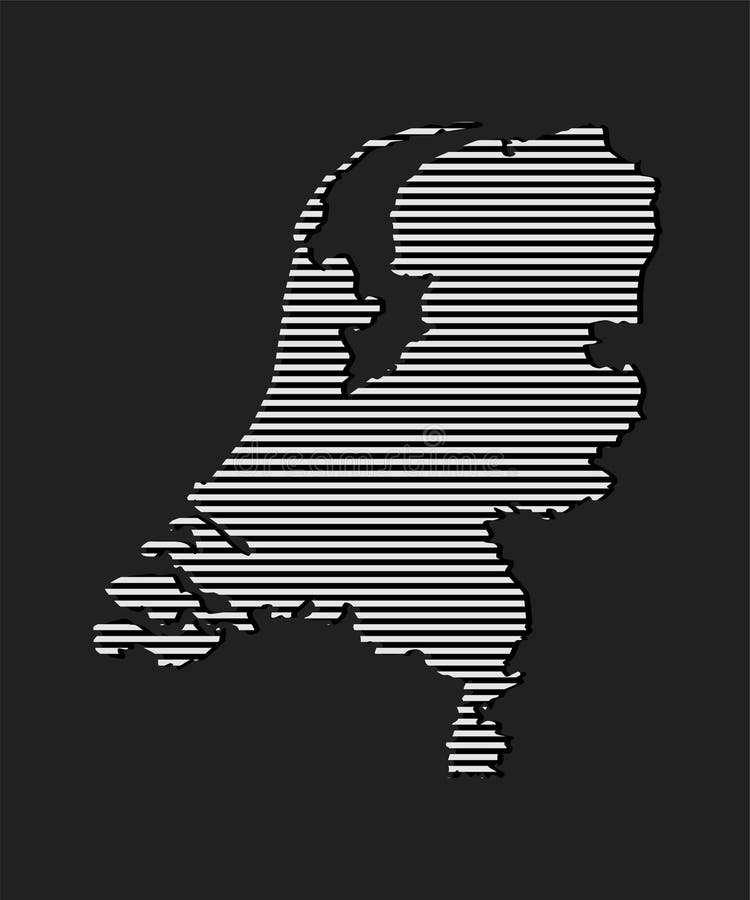 Abstract Map Netherlands, Parallel Grey Lines Stock Vector ...