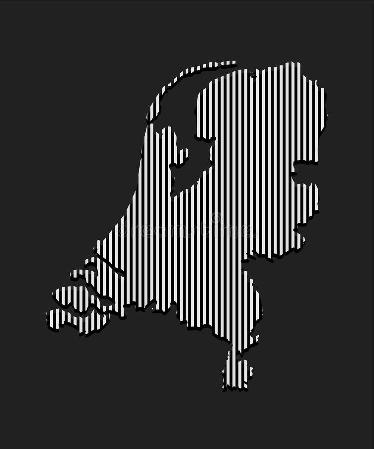 Abstract Map Netherlands, Parallel Grey Lines Stock Vector ...