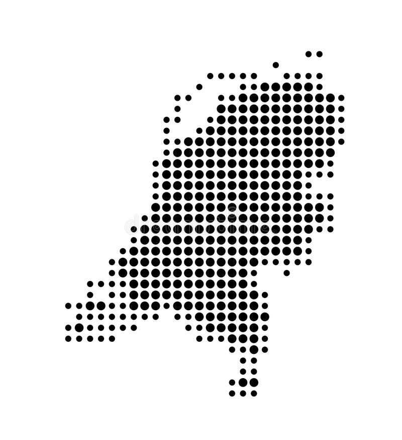Map of Netherlands Showing the Area of the Country with a Pattern of ...