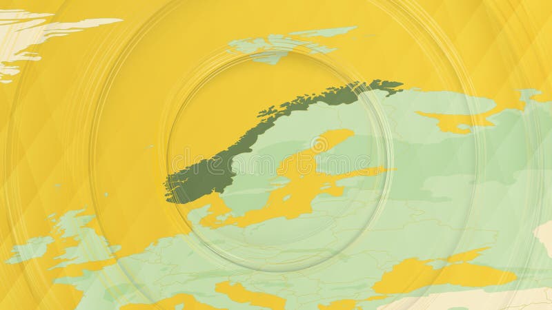 Abstract Map of Norway and Surrounding Regions with Circular Patterns ...