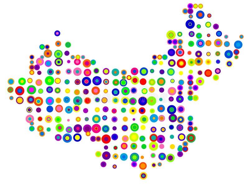 Abstract Map of People S Republic of China Stock Vector - Illustration ...