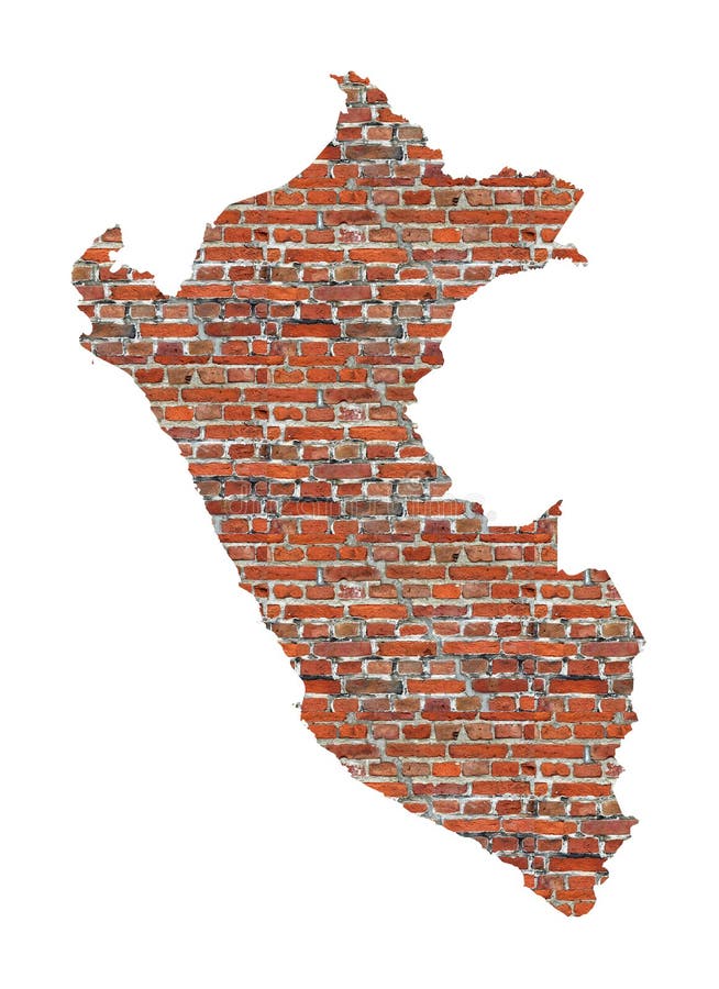 Map of Peru Designed As a Brick Wall Stock Illustration - Illustration ...