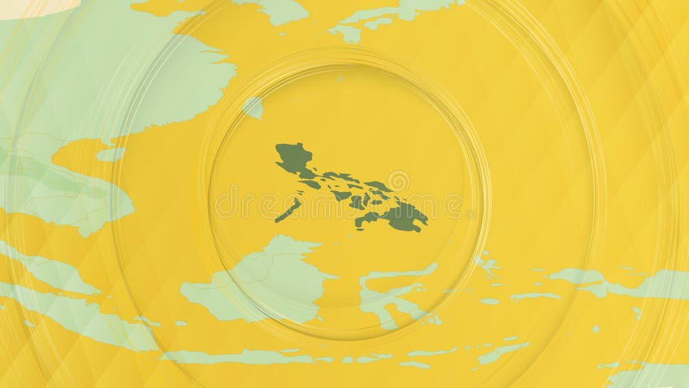 Abstract Map of Philippines and Surrounding Regions with Circular ...