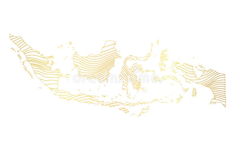 Abstract Map of Philippines - Vector Illustration of Striped Gold ...