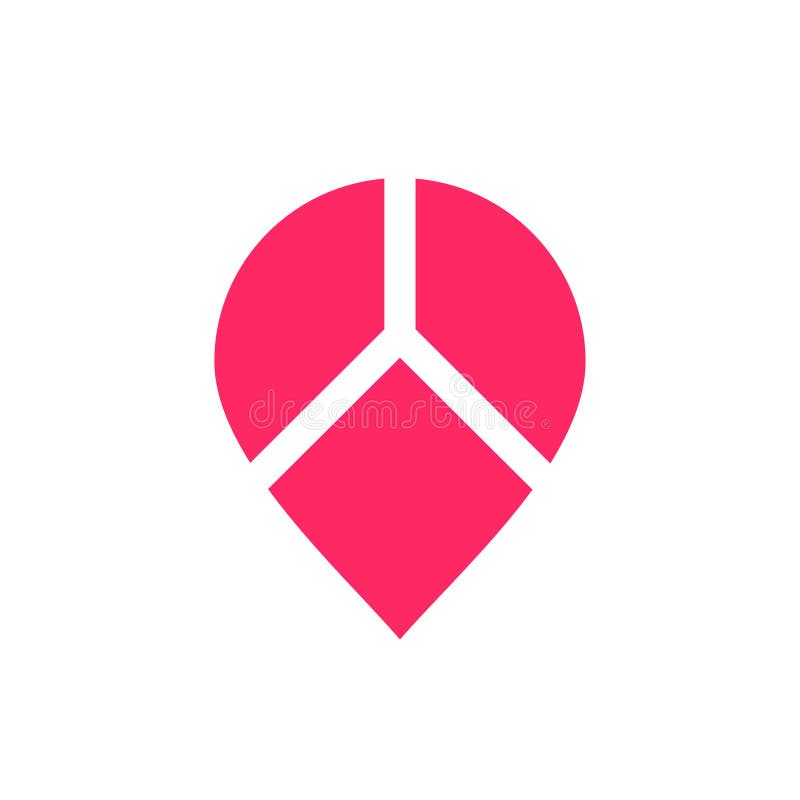 Abstract Map Pin Logo Design, Location Icon Vector Illustration Stock ...