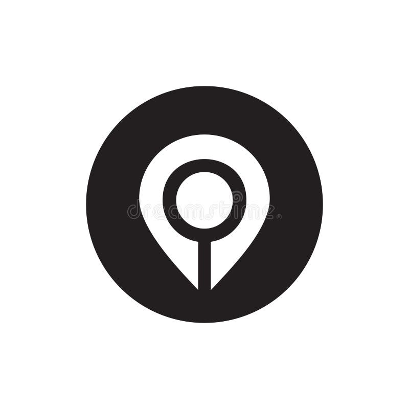 Abstract Map Pin Logo Template, Map Pin and Magnifying Glass Icon ...