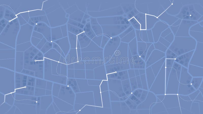 Abstract Map with Pins Location on Streets, Marked with Different ...
