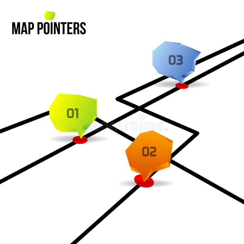Abstract Map Pointers stock illustration. Illustration of compass ...