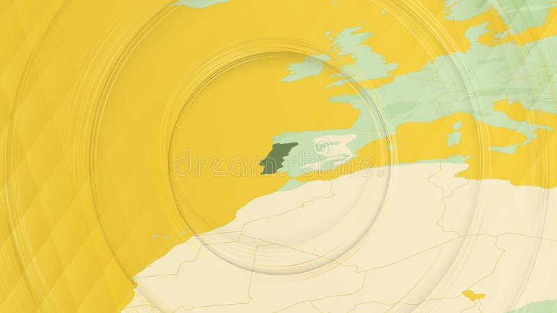 Abstract Map of Portugal and Surrounding Regions with Circular Patterns ...