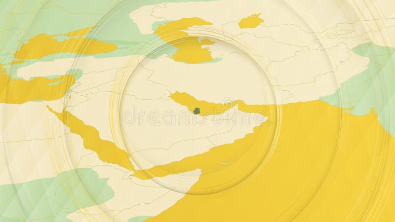 Abstract Map of Qatar and Surrounding Regions with Circular Patterns ...