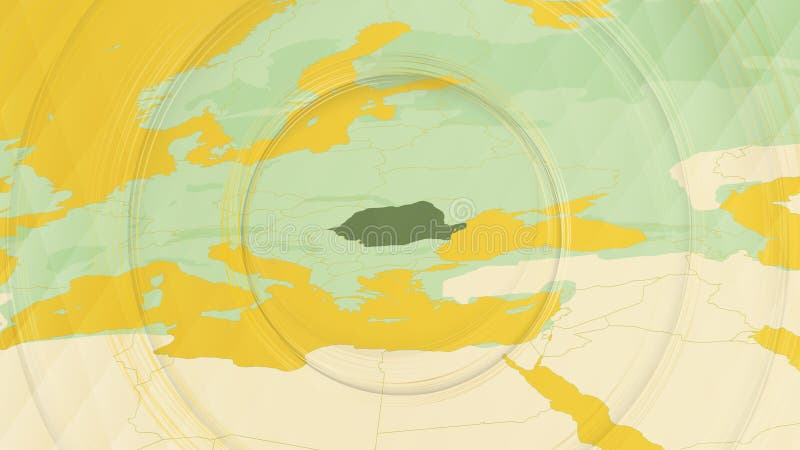 Abstract Map of Romania and Surrounding Regions with Circular Patterns ...