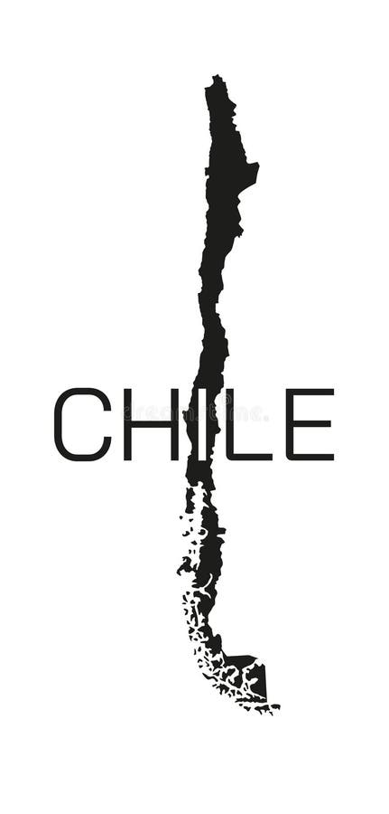 Abstract Map of the South American Country of Chile Stock Illustration ...