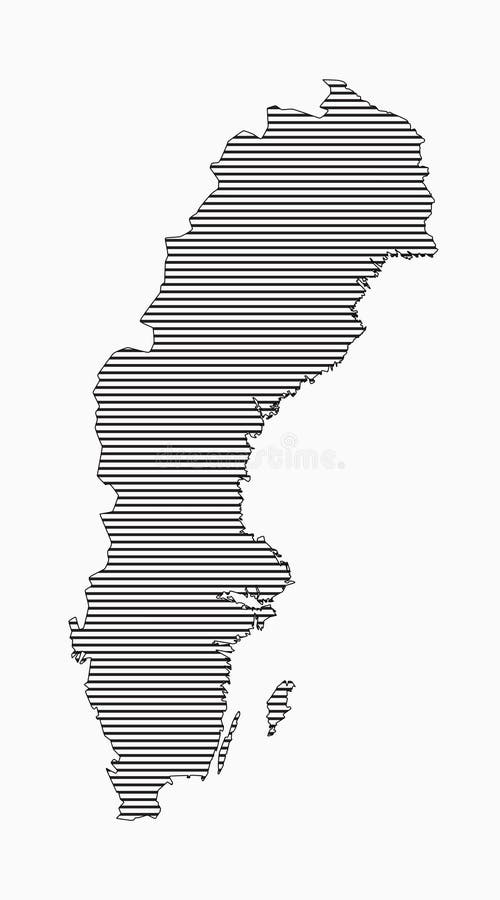 Abstract Map Sweden, Parallel Grey Lines Stock Illustration ...