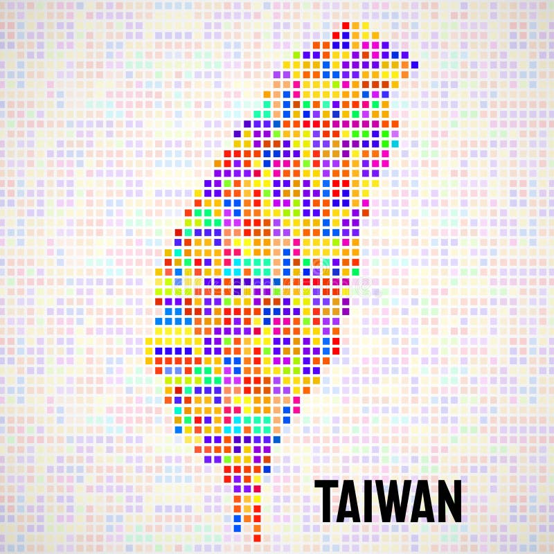 Abstract Map of Taiwan, Colorful Pixels. Vector Stock Vector ...