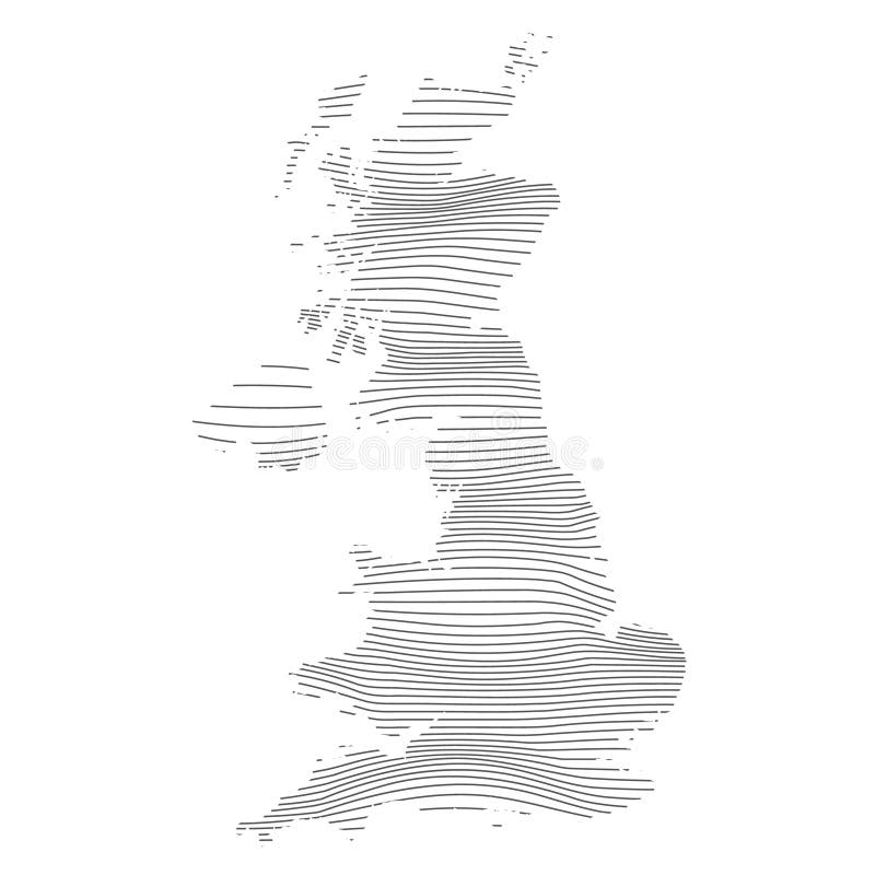 Abstract Map of UK - Vector Illustration of Striped Map Stock Vector ...