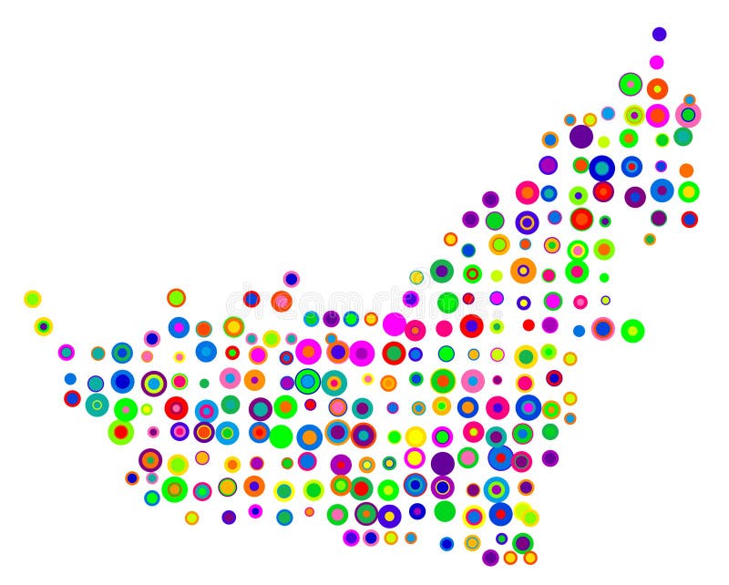 Abstract Map of the United Arab Emirates Stock Vector - Illustration of ...