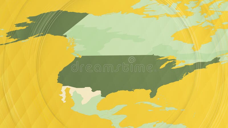 Abstract Map of USA and Surrounding Regions with Circular Patterns ...